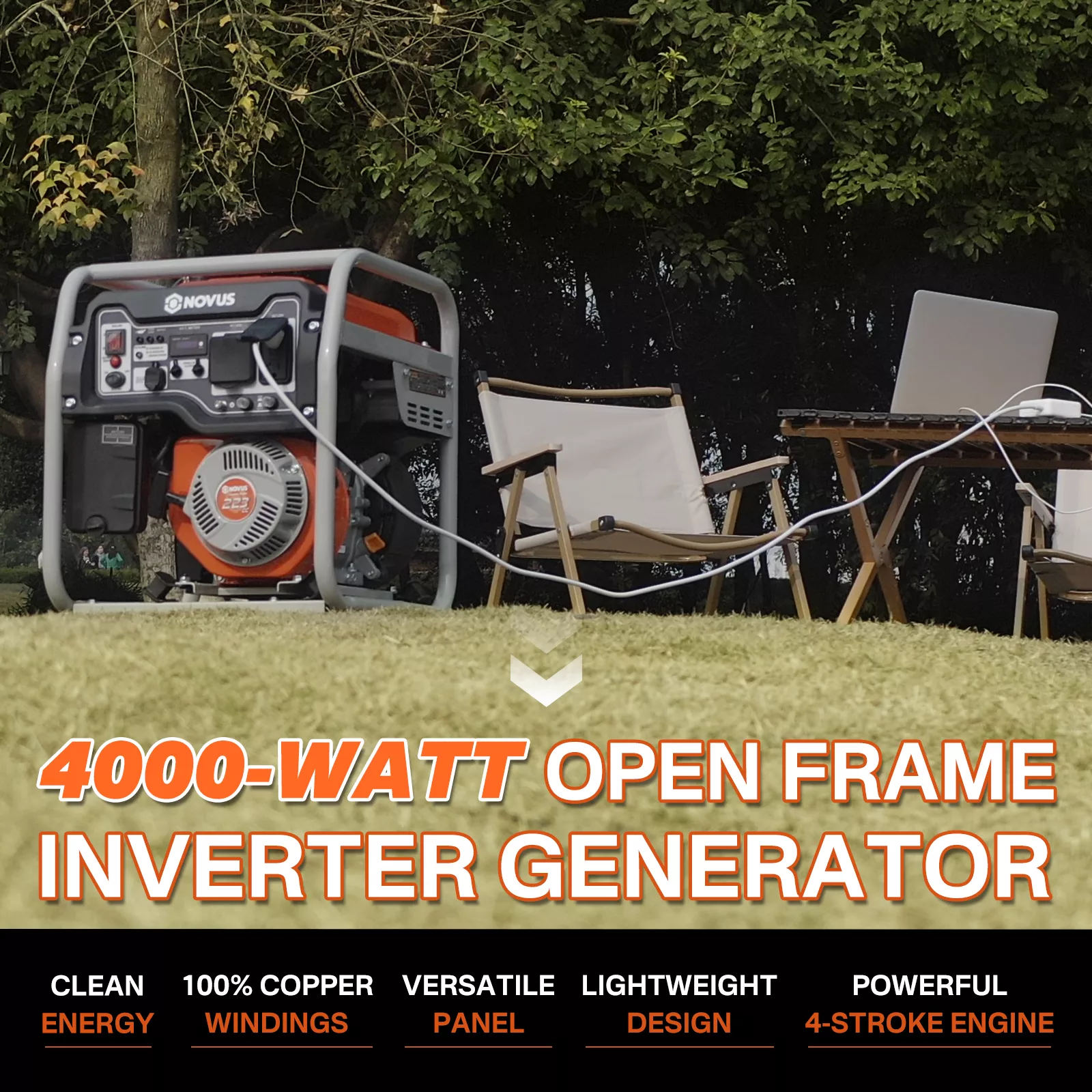 4000W Inverter Generator with CO Sensor NV4000i – Novus