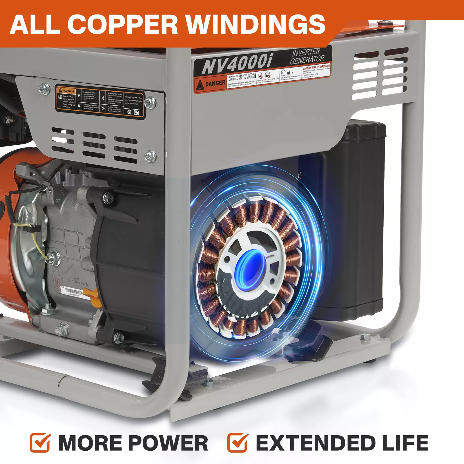 4000W Inverter Generator with CO Sensor NV4000i – Novus