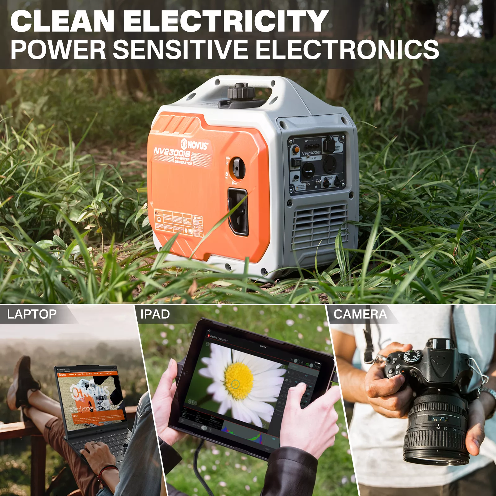 2300W Inverter Generator with CO Sensor NV2300iS – Novus